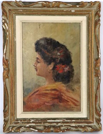 Charles Ludin | Portrait de femme de profil. (1920) | MutualArt