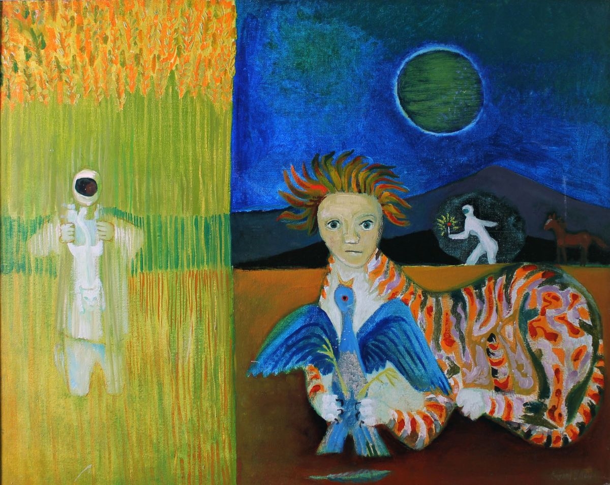 Gerard Dillon | Girl with Bird | MutualArt