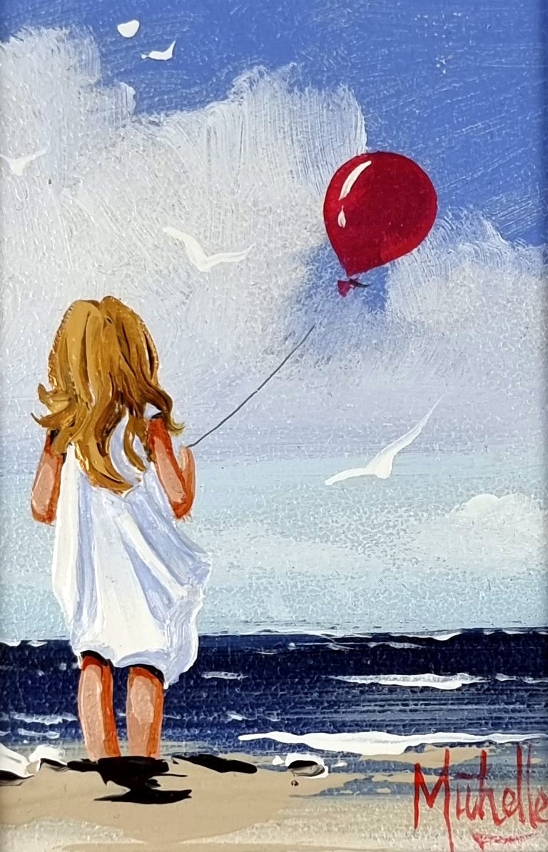 Michelle Carlin | Red Balloon by the Shore | MutualArt