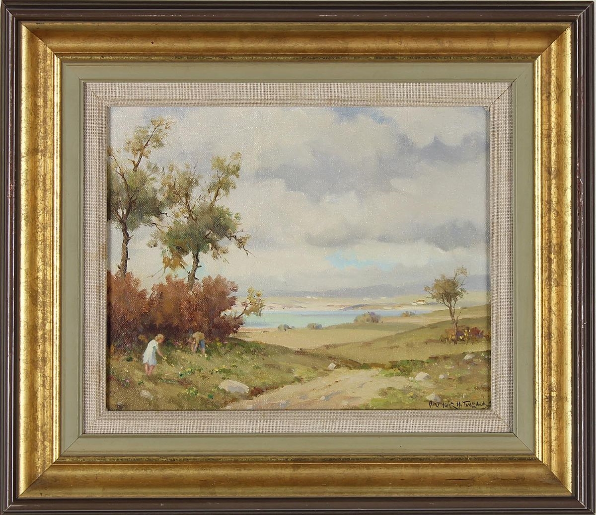 Arthur H. Twells | Gathering Primrose In Ards Country Park | MutualArt
