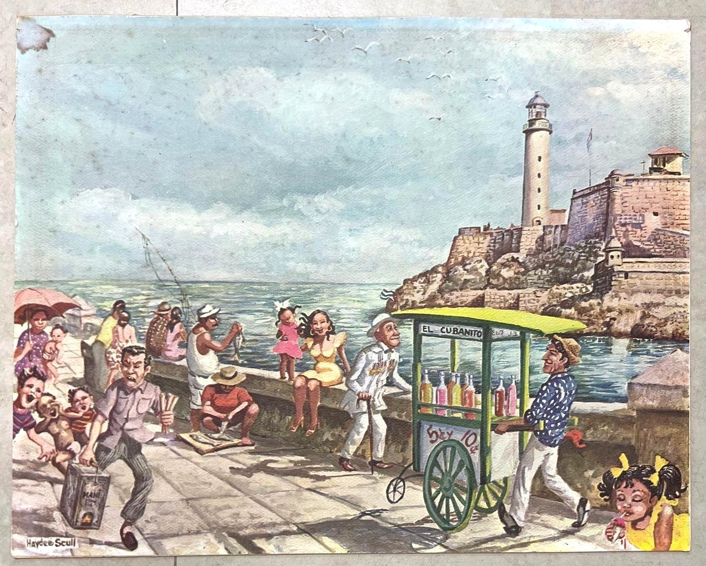 Hermanas Scull | Mixed Media on paper glued on cardboard signed ...