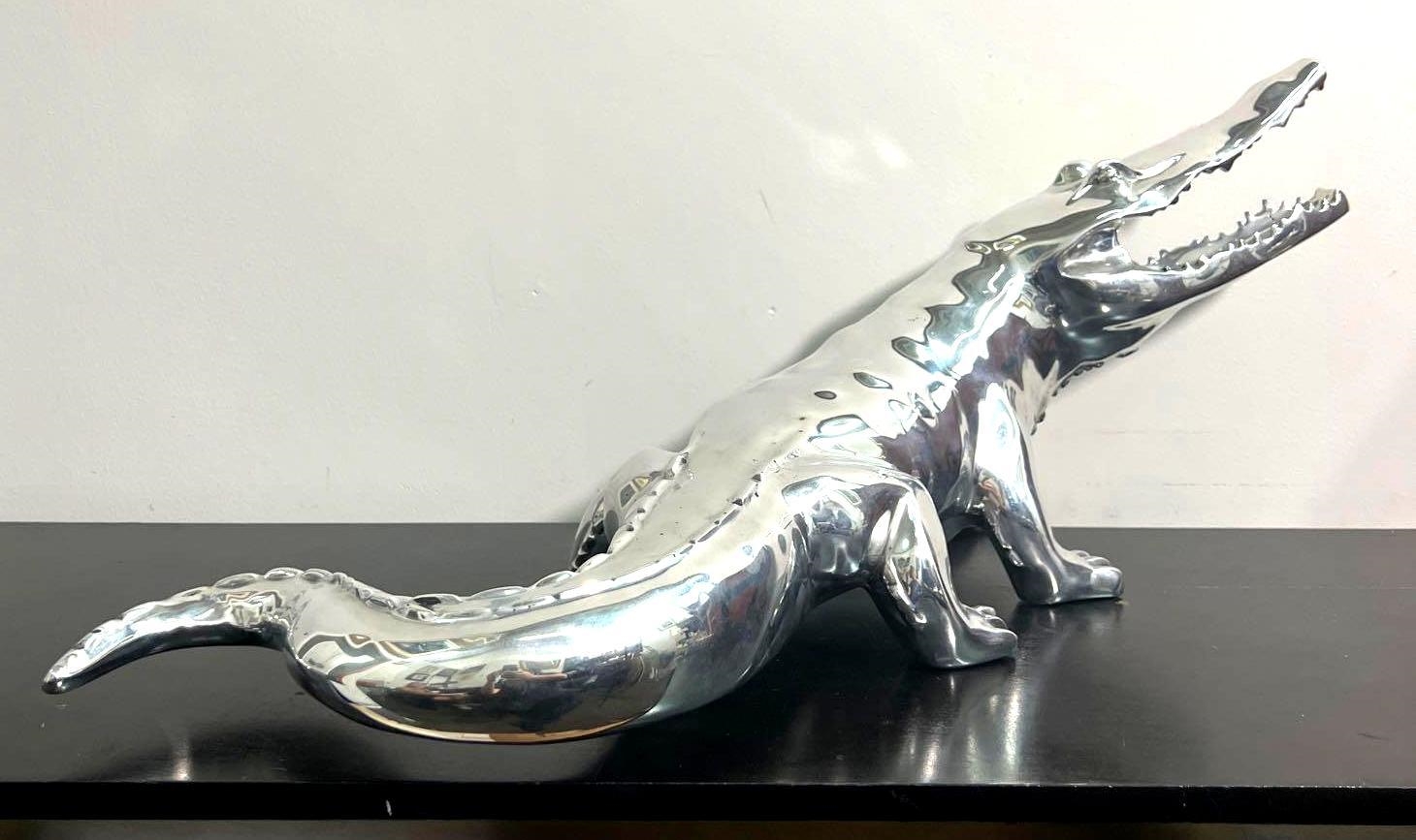 Richard Orlinski | CROCODILE Aluminum sculpture signed Richard Orlinski ...