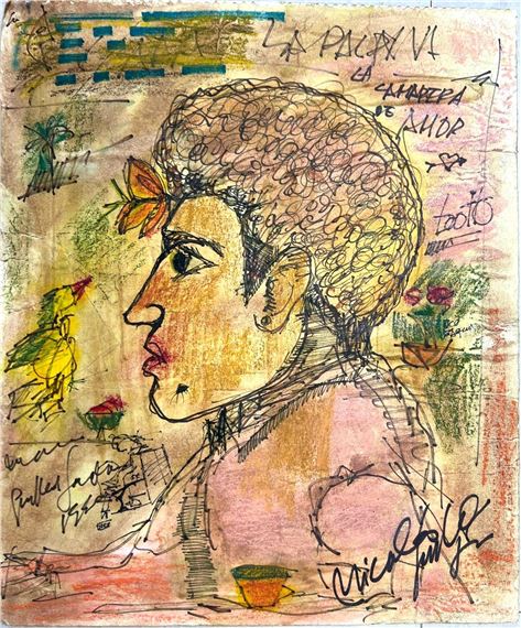 Guillén Landrián | Mixed Media on paper with PVC signed Nicolas Guillen ...