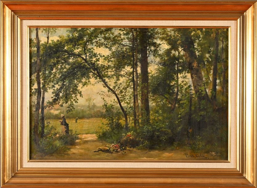 Paul-Alfred Colin | Woman reading on the edge of a forest | MutualArt