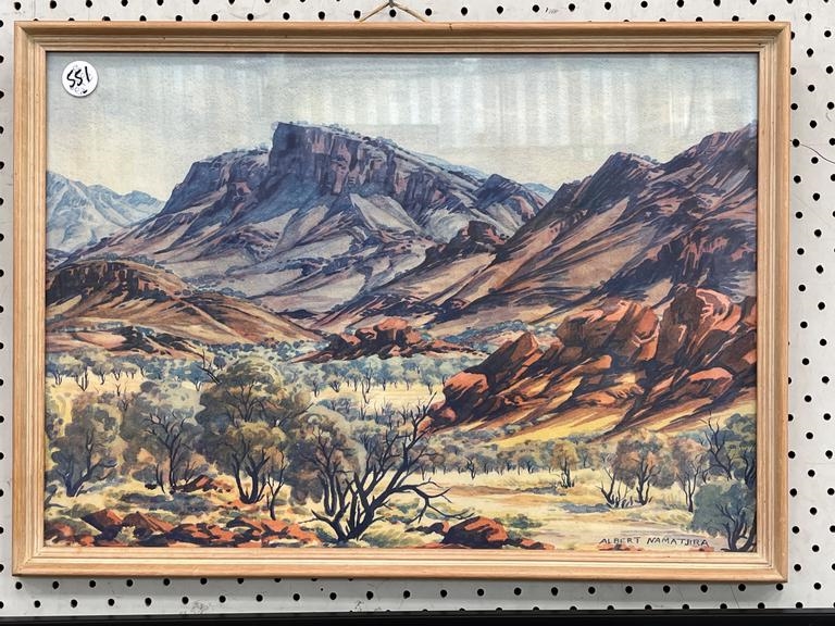 Albert Namatjira | ALBERT NAMATJIRA PRINT - CENTRAL AUSTRALIA | MutualArt