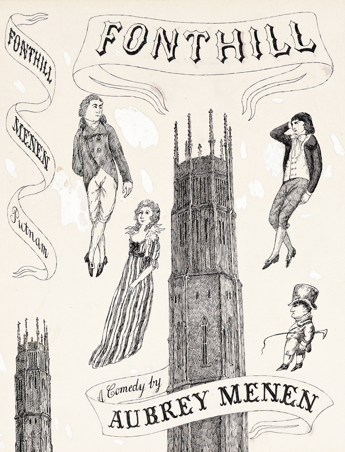Edward Gorey | Fonthill Abbey with characters. (1925) | MutualArt