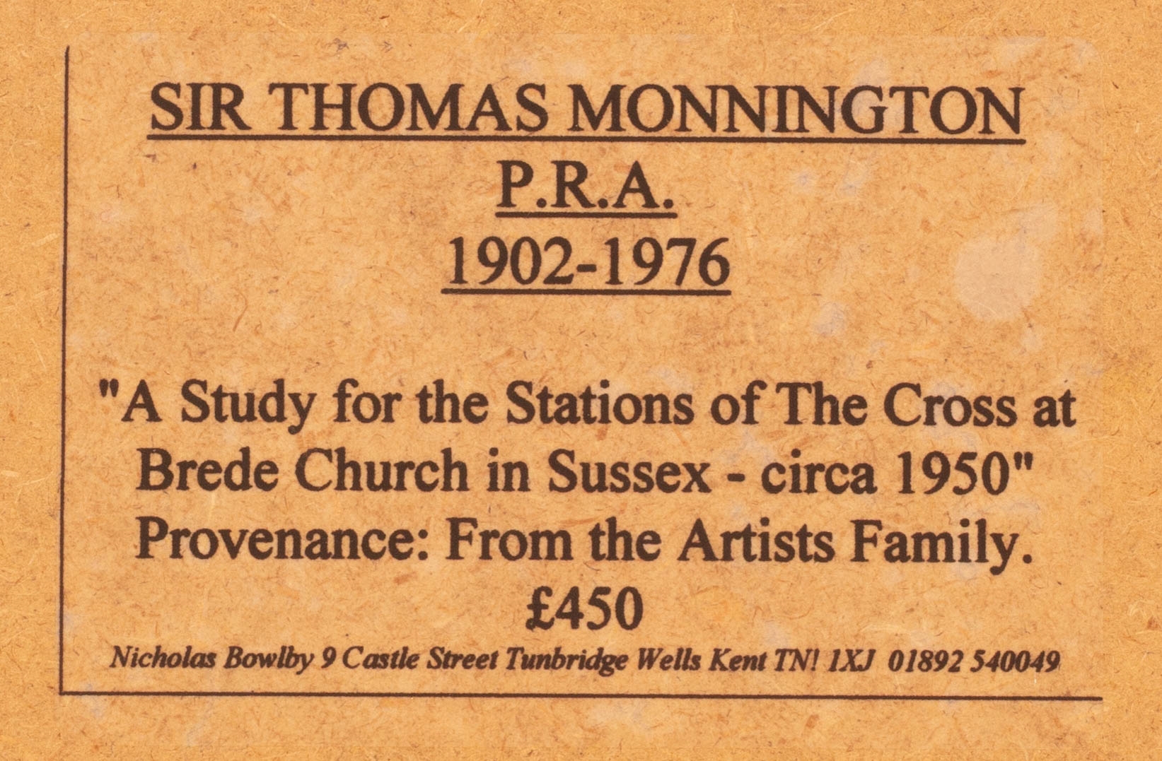 Walter Thomas Monnington | Study for the Stations of the Cross at Brede ...