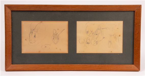 William George Simmonds | Head Studies of a Rabbit and a Horse (1968 ...