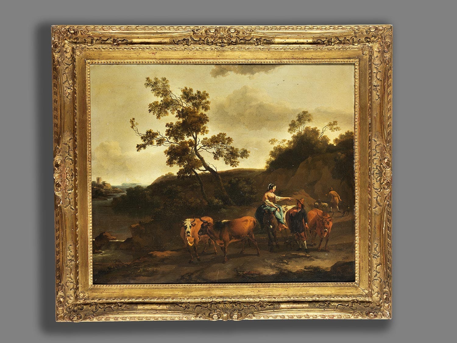Nicolaes Berchem | LANDSCHAFT MIT FIGUREN UND HERDE | MutualArt
