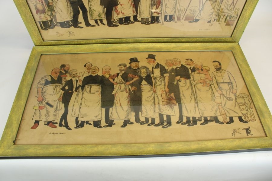 Adrien Barrere | Pair of prints depicting caricatured doctors ...