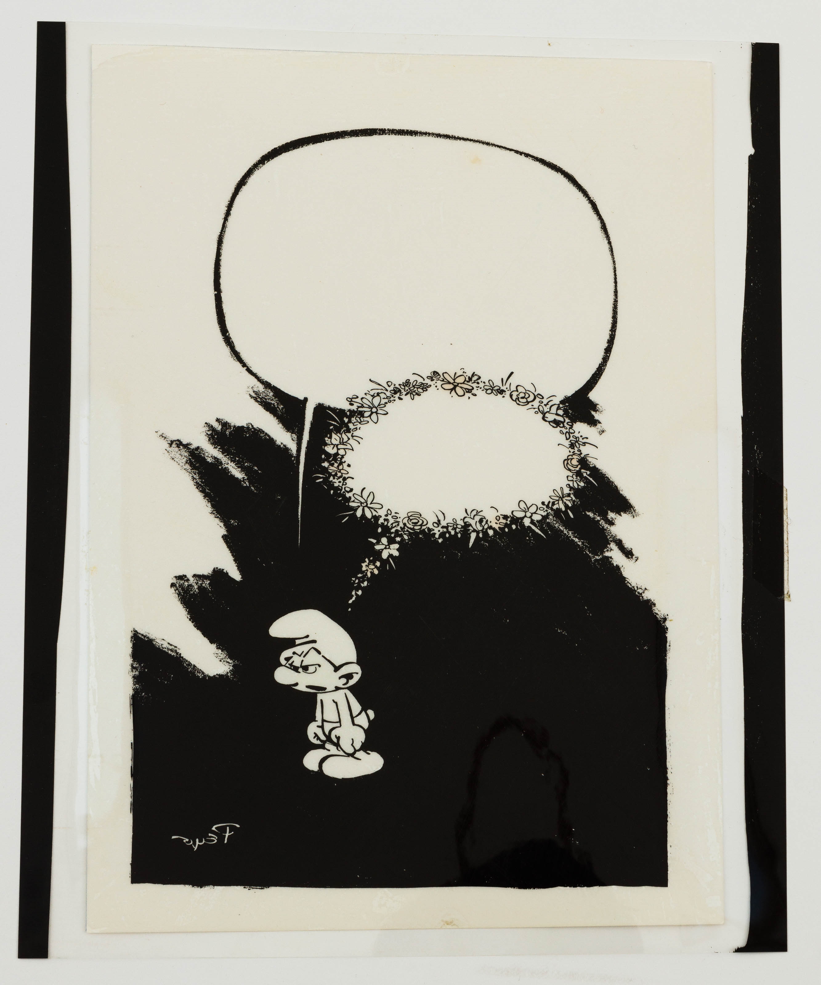 Peyo | Originele tekening van de Smurfen, voor een publicitaire actie ...