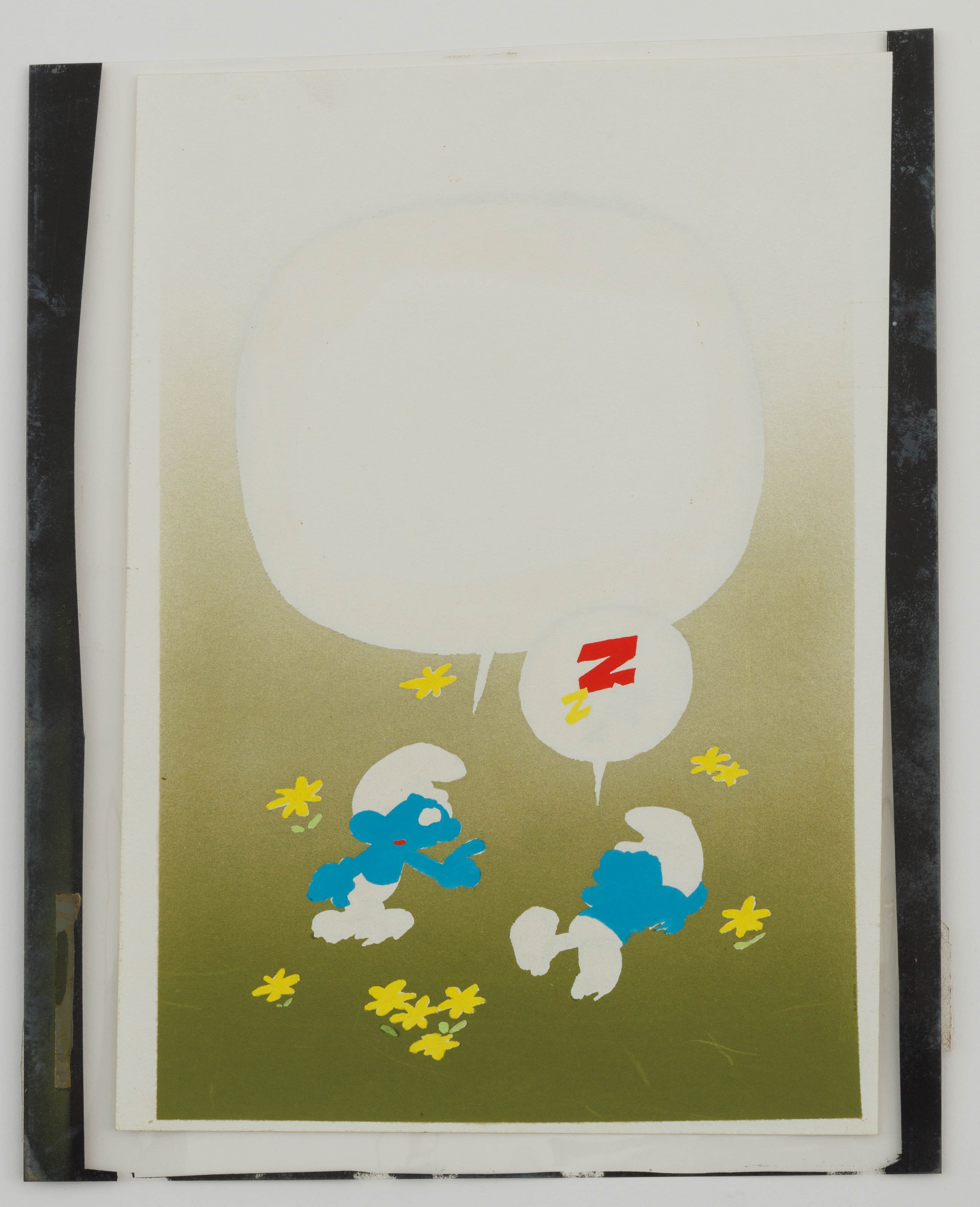 Peyo | Originele tekening van de Smurfen, voor een publicitaire actie ...