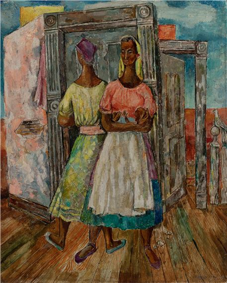 Frederick D. Jones | Untitled, Surrealist Scene with Figures (1950 ...