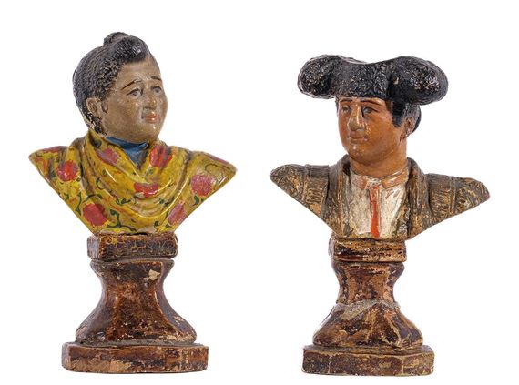 José Cubero Gabardón | Pareja de bustos de torero y mujer andaluza ...