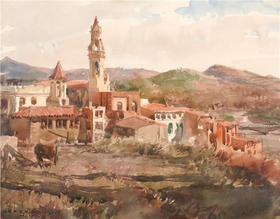 Ceferino Olivé | Paisaje rural (1956) | MutualArt