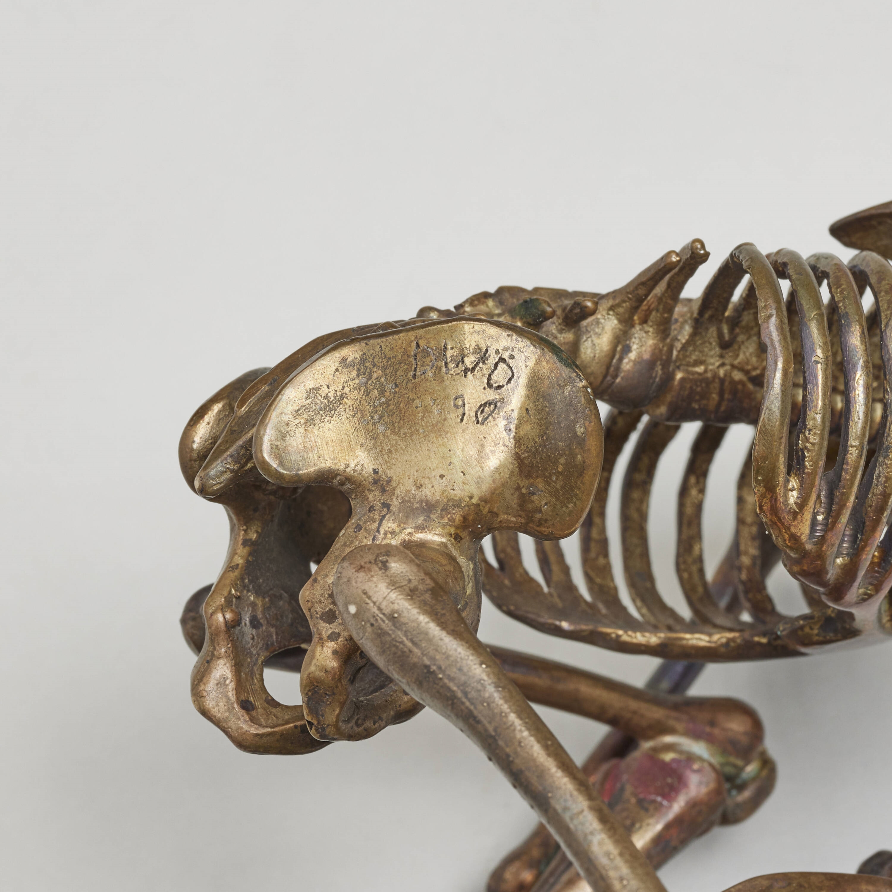 German School, 20th Century | Memento Mori seated skeleton with horse ...