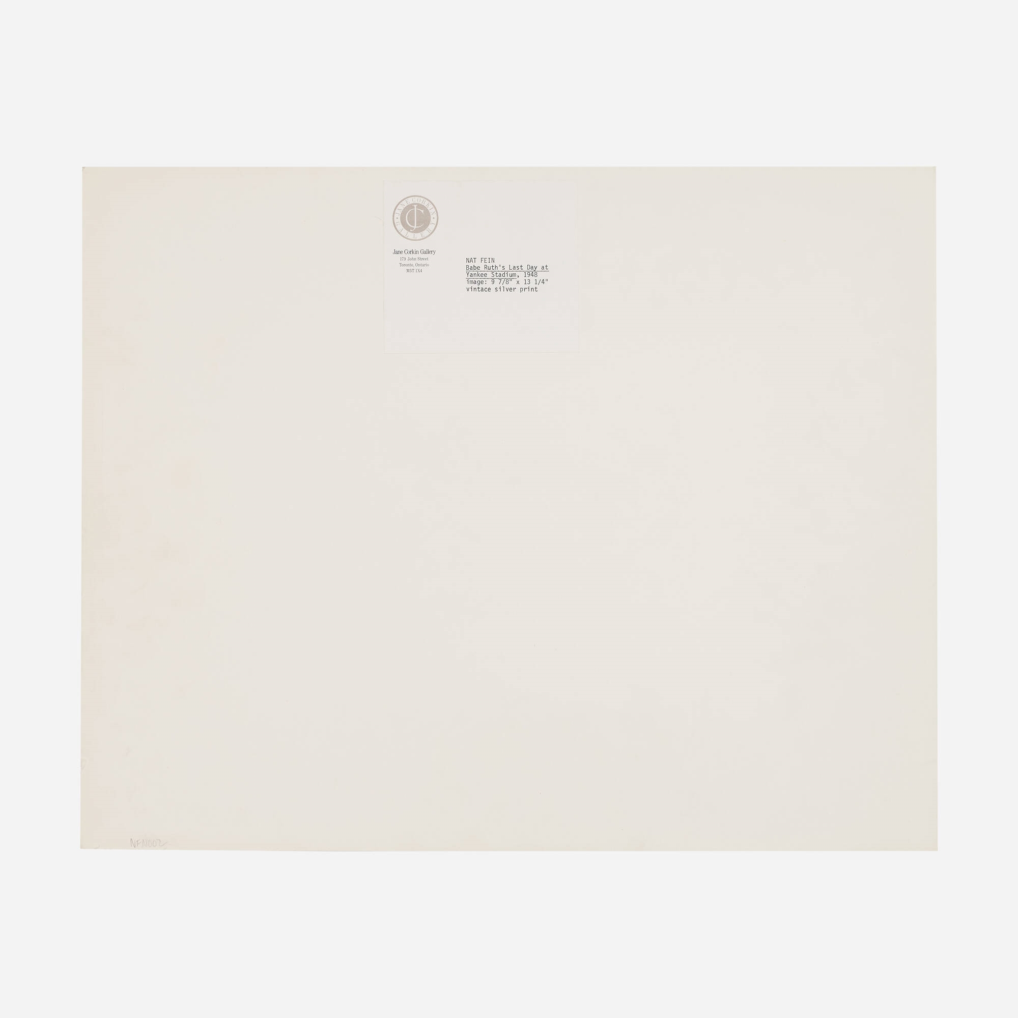 Nat Fein | Babe Ruth's Last Day at Yankee Stadium (1948) | MutualArt