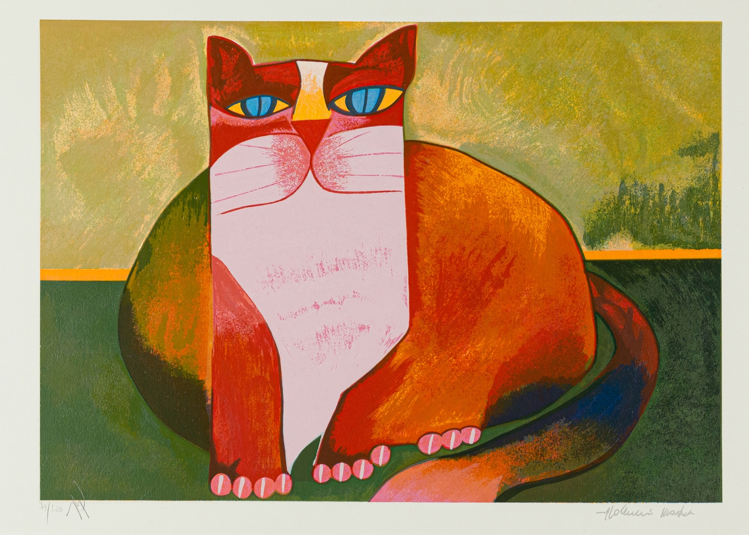 Aldemir Martins | Gato de olhos azuis | MutualArt