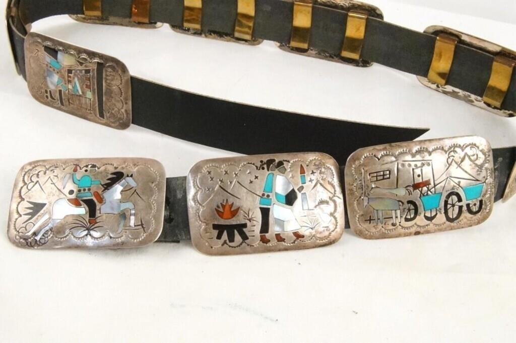 Benjamin Roubaud | Benjamin Becenti Dine' Storyteller Concho belt (1960 ...