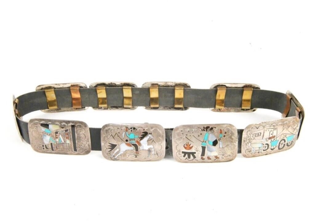Benjamin Roubaud | Benjamin Becenti Dine' Storyteller Concho belt (1960 ...