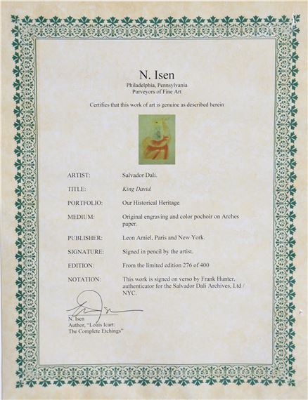 Salvador Dalí | King David (1975) | MutualArt