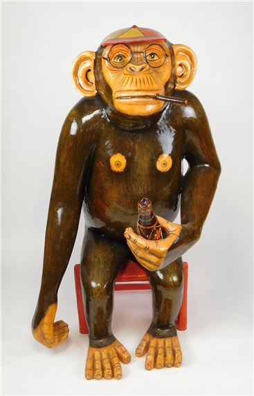 Sergio Bustamante | Seated Monkey in a Chair | MutualArt