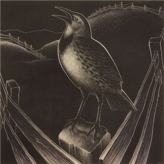 Paul Hambleton Landacre | Meadow Lark (1939) | MutualArt