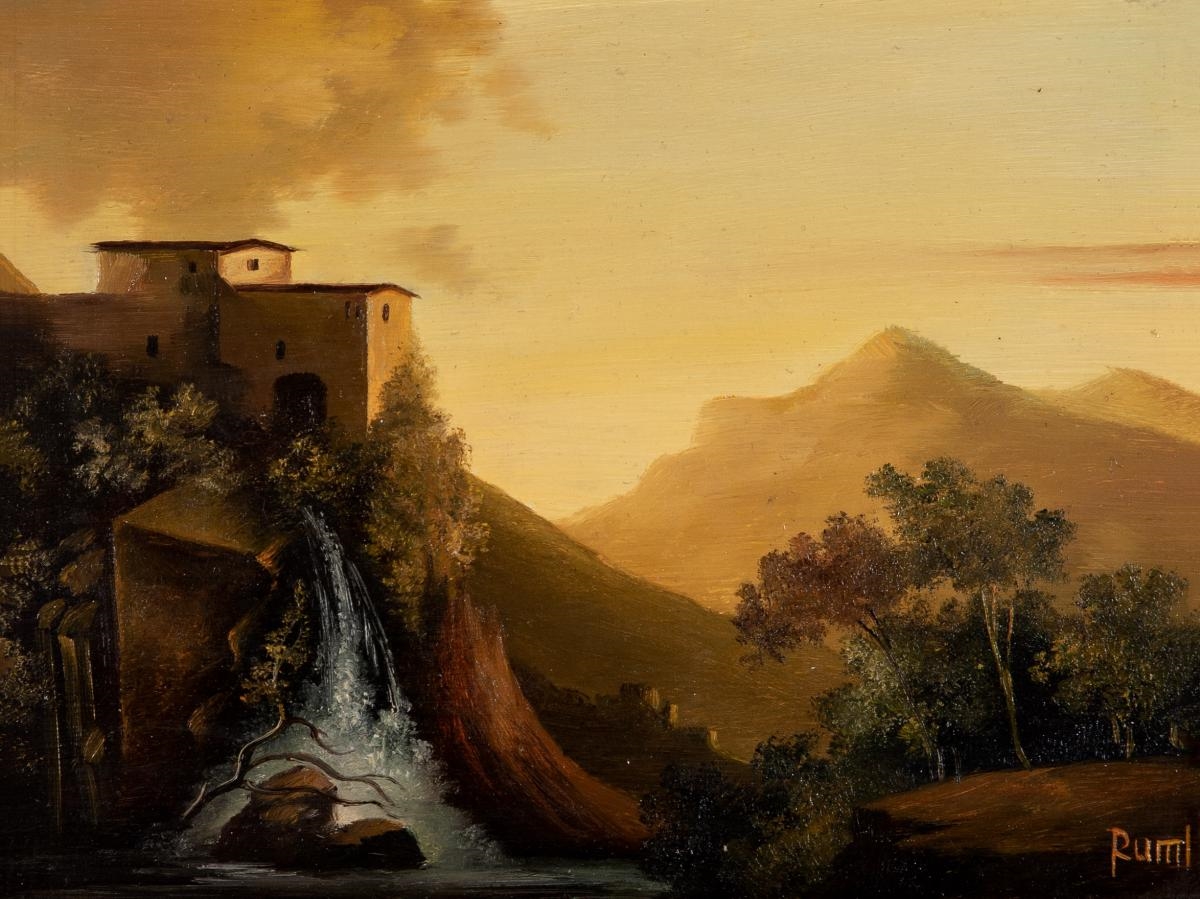 Michael Ruml | Romantic landscape with a water dam | MutualArt