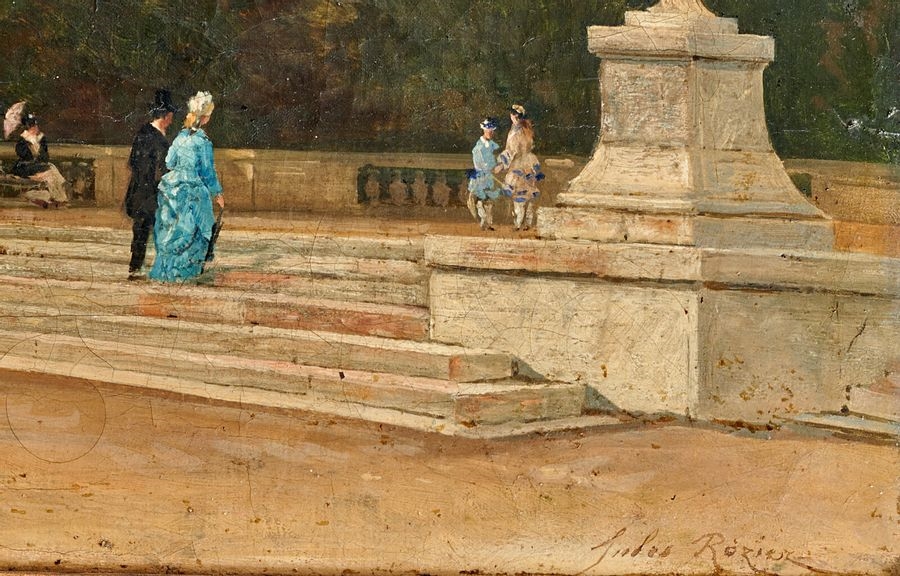 Jules Charles Rozier | Elegantes et enfants dans un parc | MutualArt