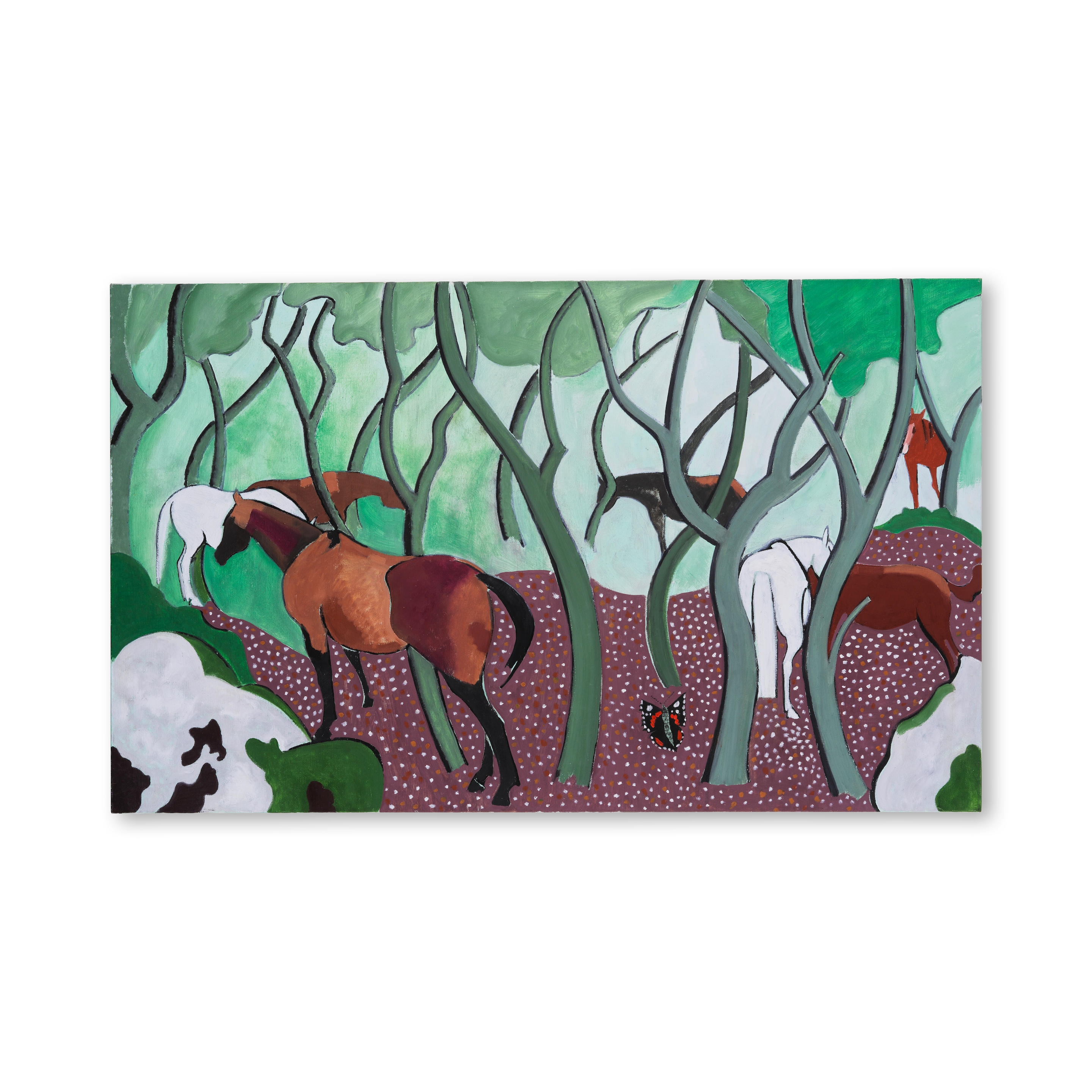 Jacques Chalom des Cordes | Chevaux dans sous-bois | MutualArt