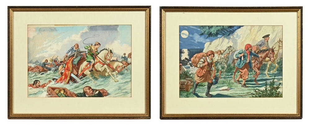 William Woolley | A pair of book illustrations King John Losing ...