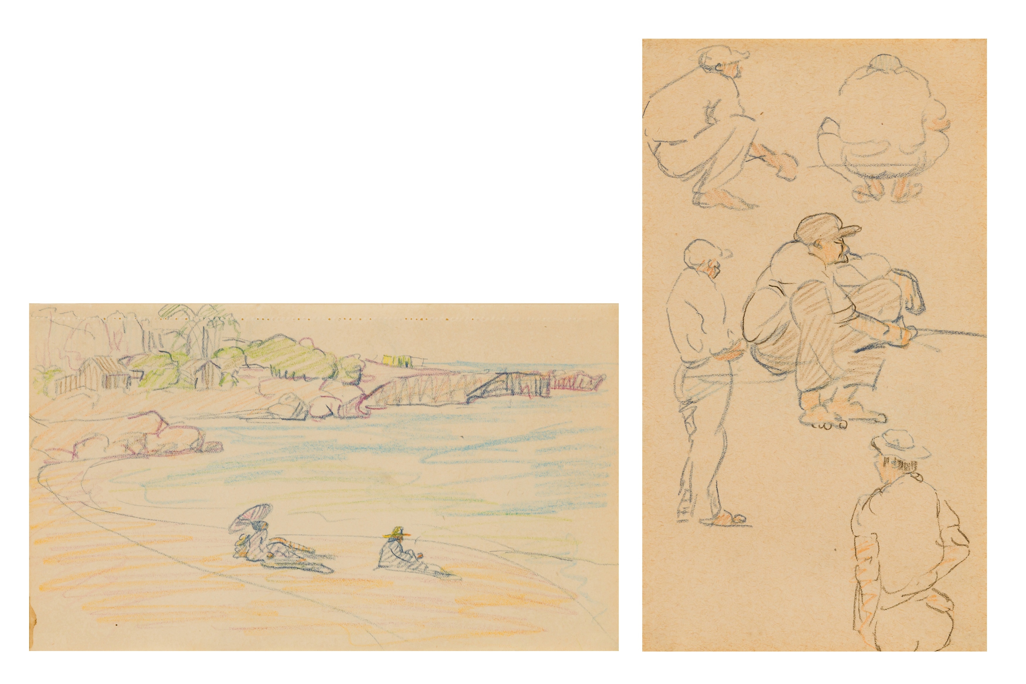 Mary Swanzy | Group of Fishermen; Figures on the Beach | MutualArt