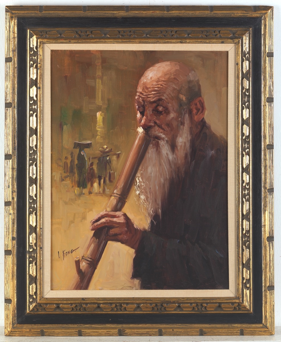 Lee Man Fong | Portrait of man with figures (1913) | MutualArt