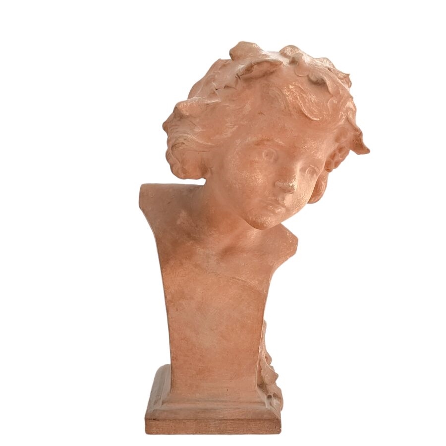 Frédéric Brou | Buste d'enfant aux pampres dans la chevelure, 1904 ...