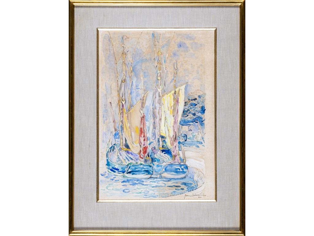 Jeanne Selmersheim-Desgranges | Voiliers au port (1911) | MutualArt