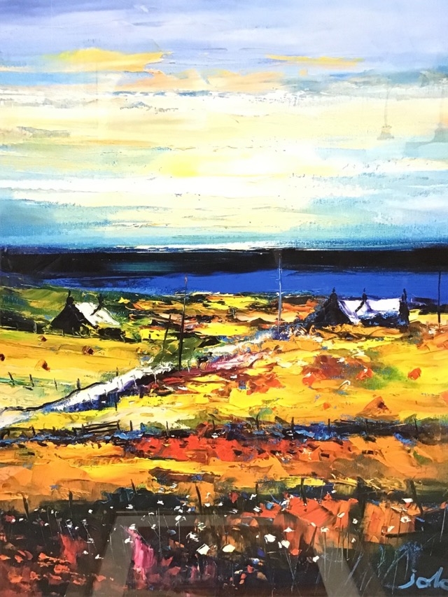 John Lowrie Morrison | Scottish coastal scene with crofts | MutualArt
