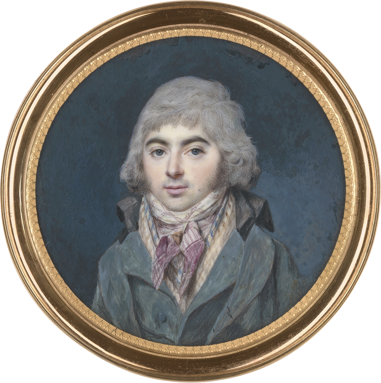 Louis Marie Sicard | Miniatur Portrait eines jungen Mannes mit ...
