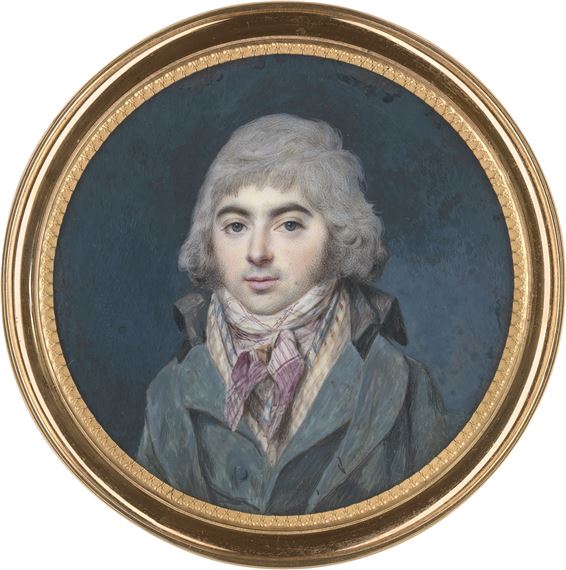 Louis Marie Sicard | Miniatur Portrait eines jungen Mannes mit ...