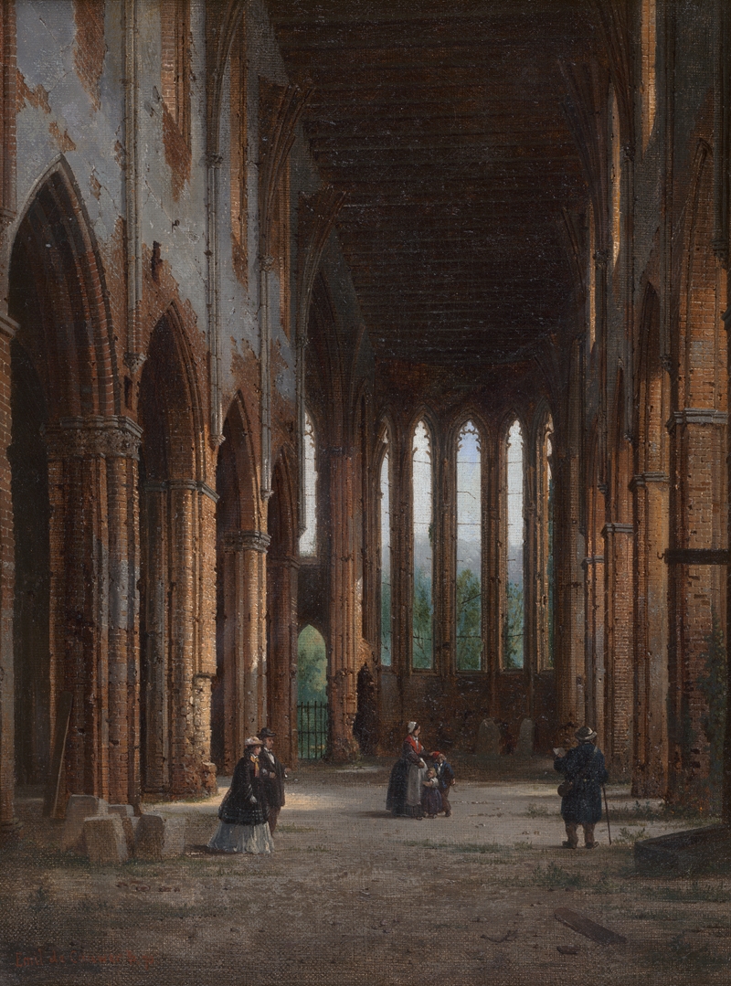 Emile Pierre Joseph de Cauwer | Innenansicht der Klosterruine Chorin ...