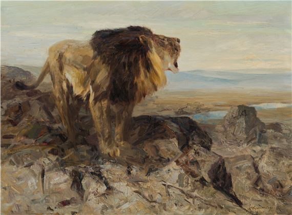 Carl Ritter von Dombrowski | Roaring lion (1872 - 1951) | MutualArt