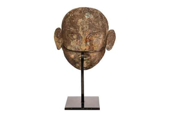 Liao Dynasty | CHINESE LIAO DYNASTY BRONZE DEATH MASK | MutualArt