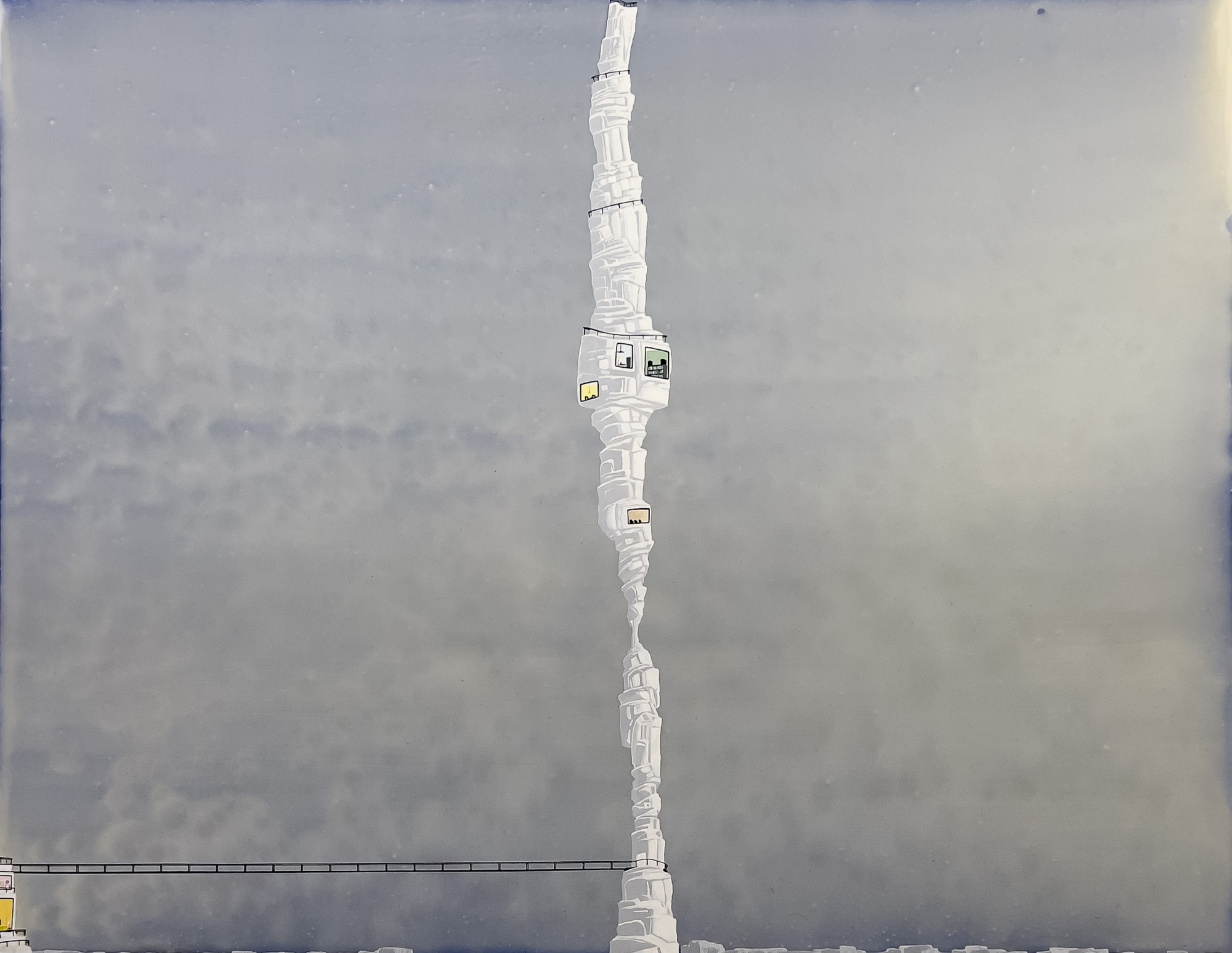 Jay Davis | Untitled (One Tall White Structure with House Connected to ...