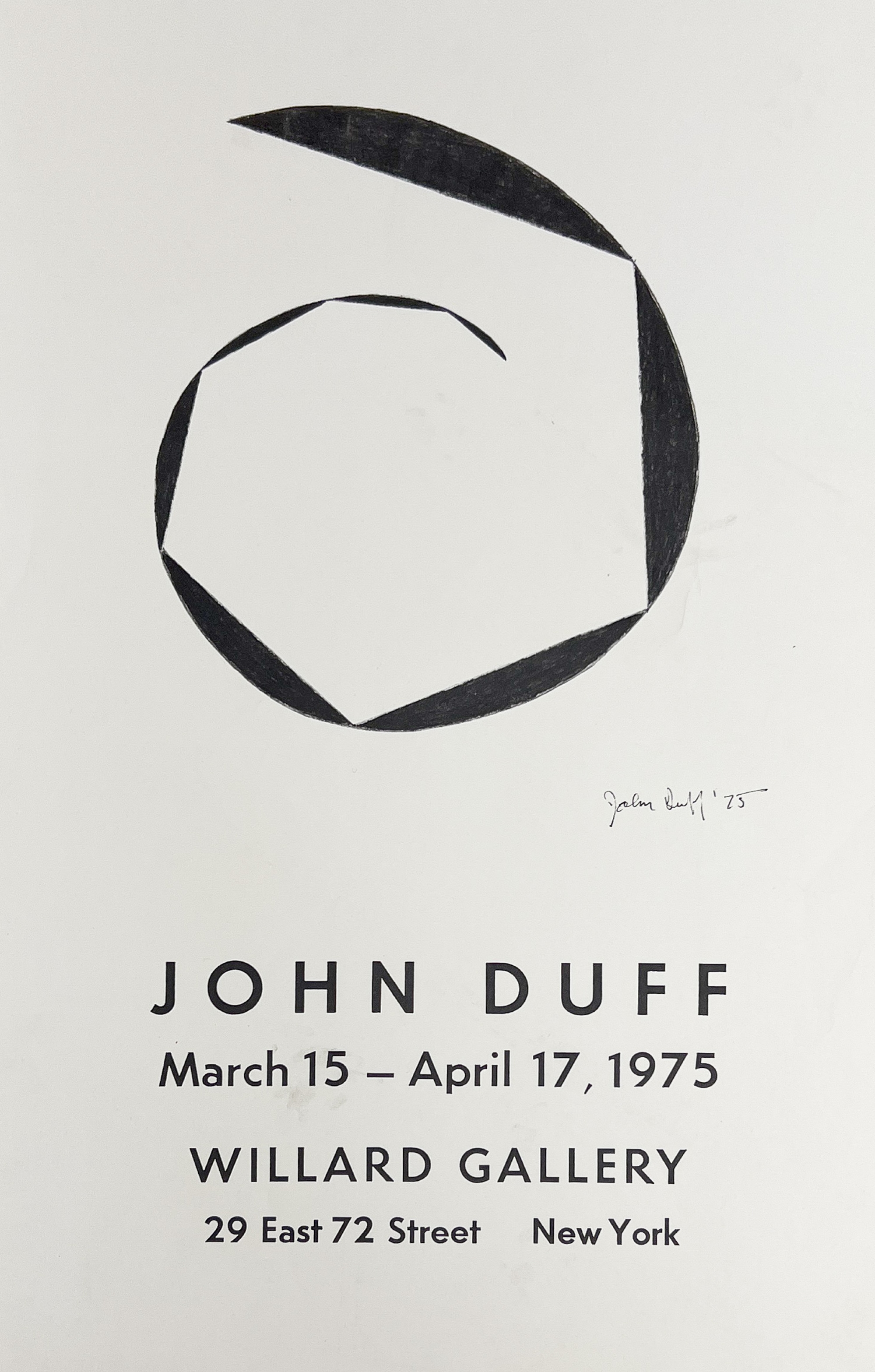 John Duff | Willard Gallery Poster (1975) (1975) | MutualArt