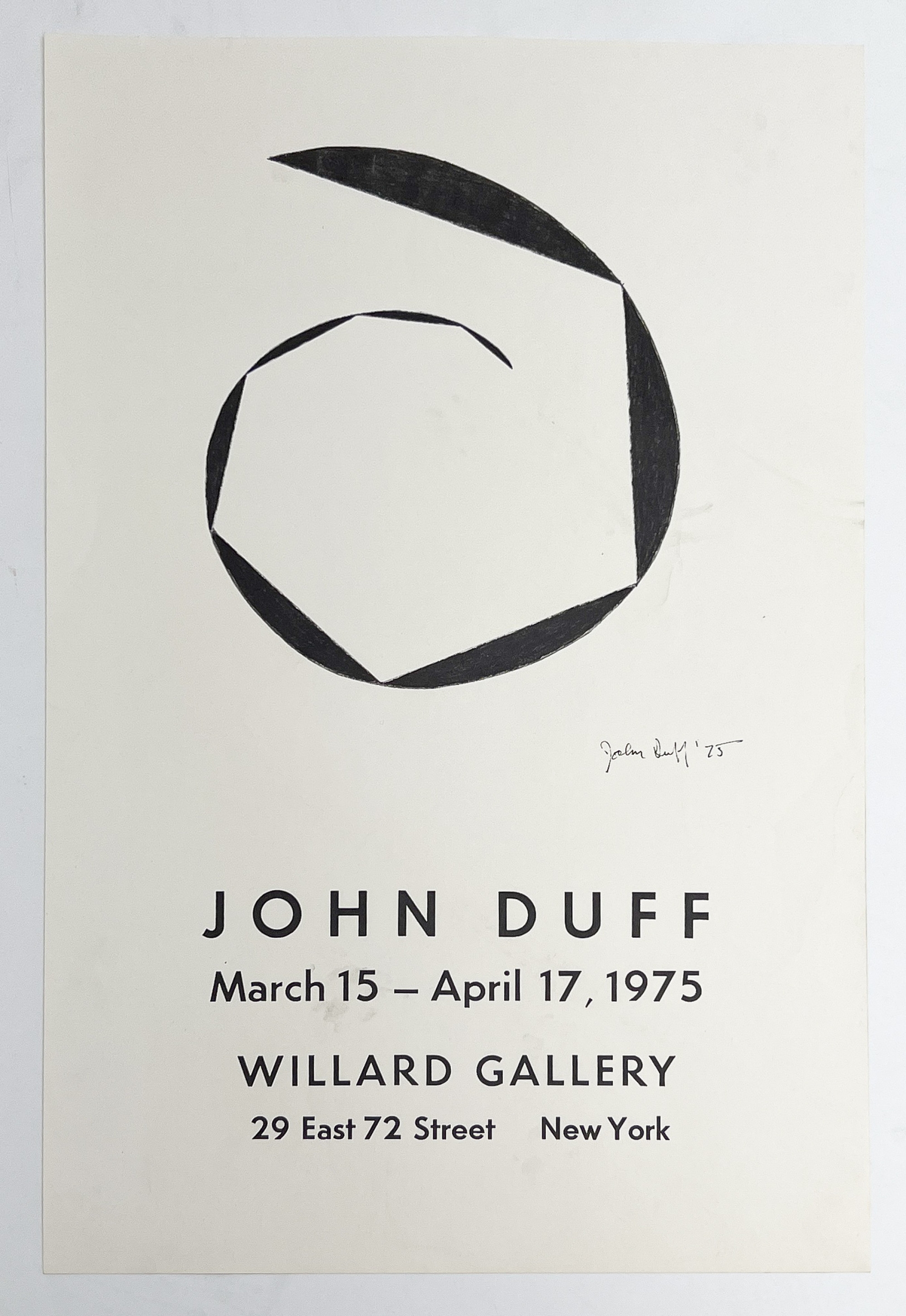 John Duff | Willard Gallery Poster (1975) (1975) | MutualArt