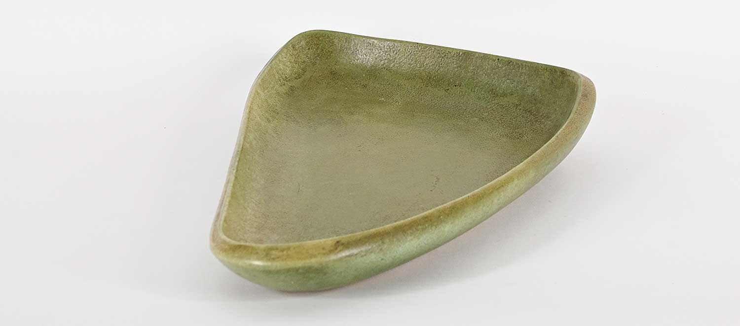 Luke Lindoe | Untitled - Olive Triangular Platter | MutualArt