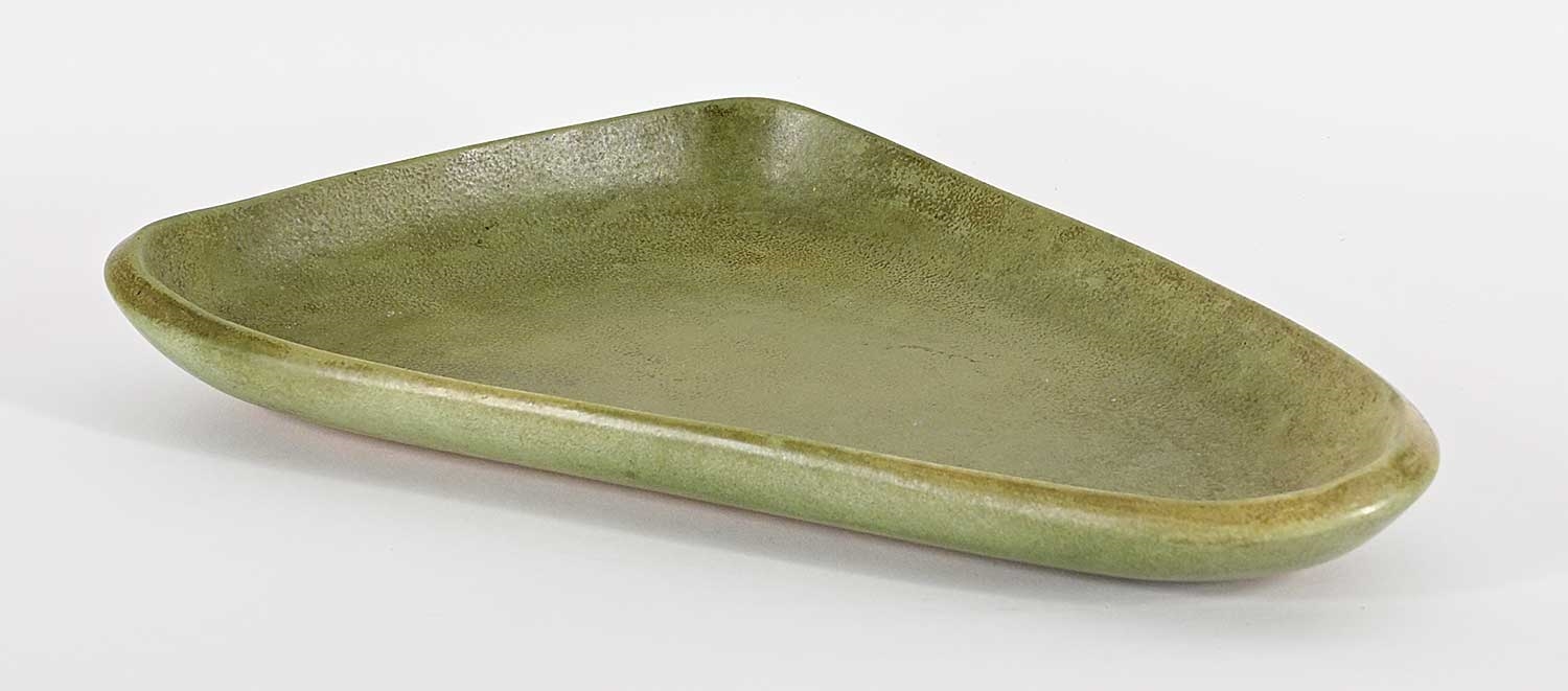 Luke Lindoe | Untitled - Olive Triangular Platter | MutualArt