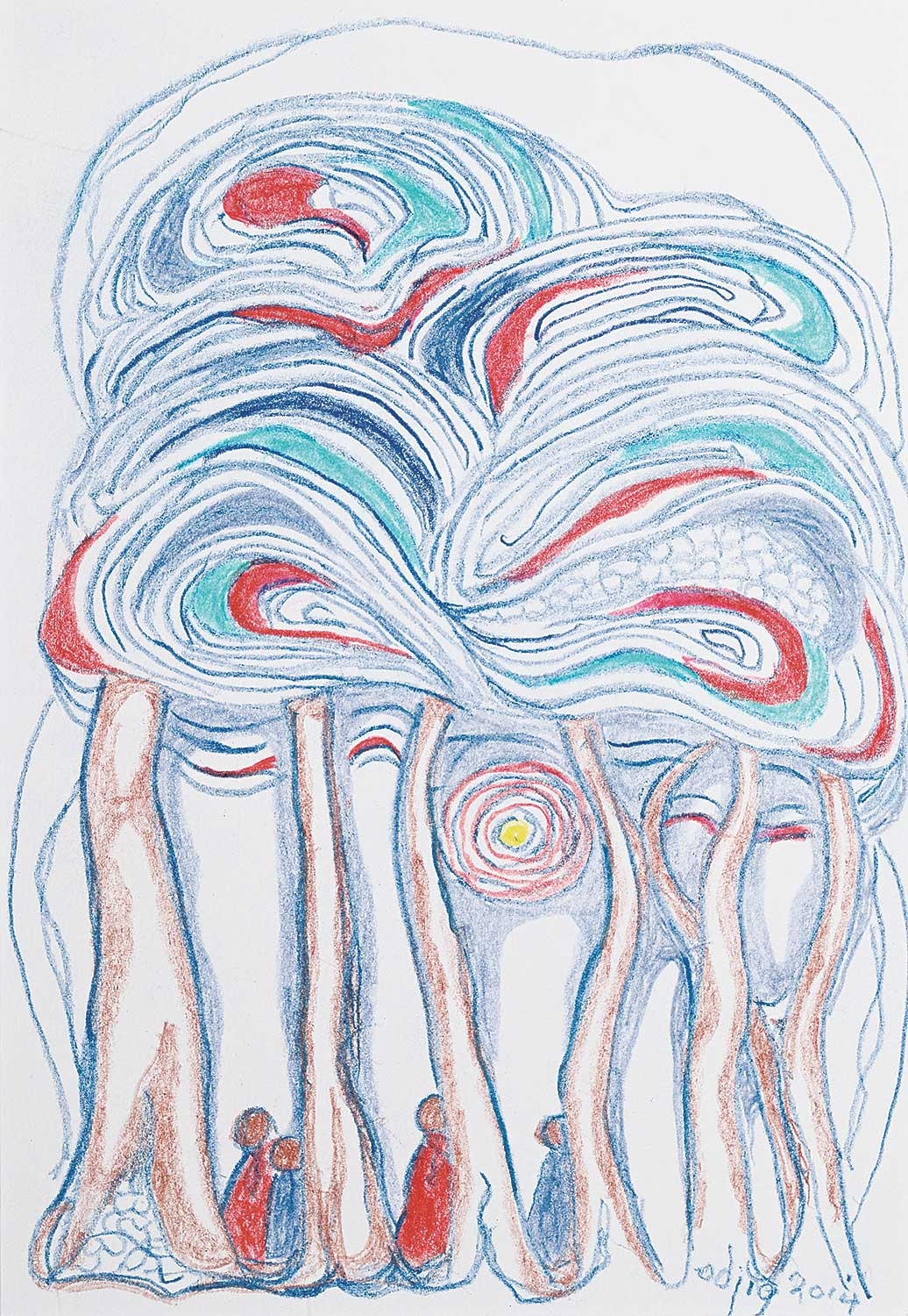 Daphne Odjig | Untitled - Forest Walk at Night (2014) | MutualArt