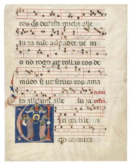 Master of the Gerona Bible | The Ascension of Christ, historiated ...