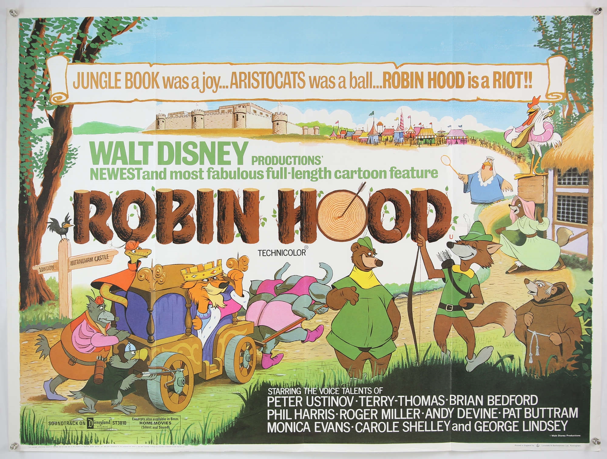 Walt Disney | Disney's Robin Hood (1973) British Quad film poster, Walt ...