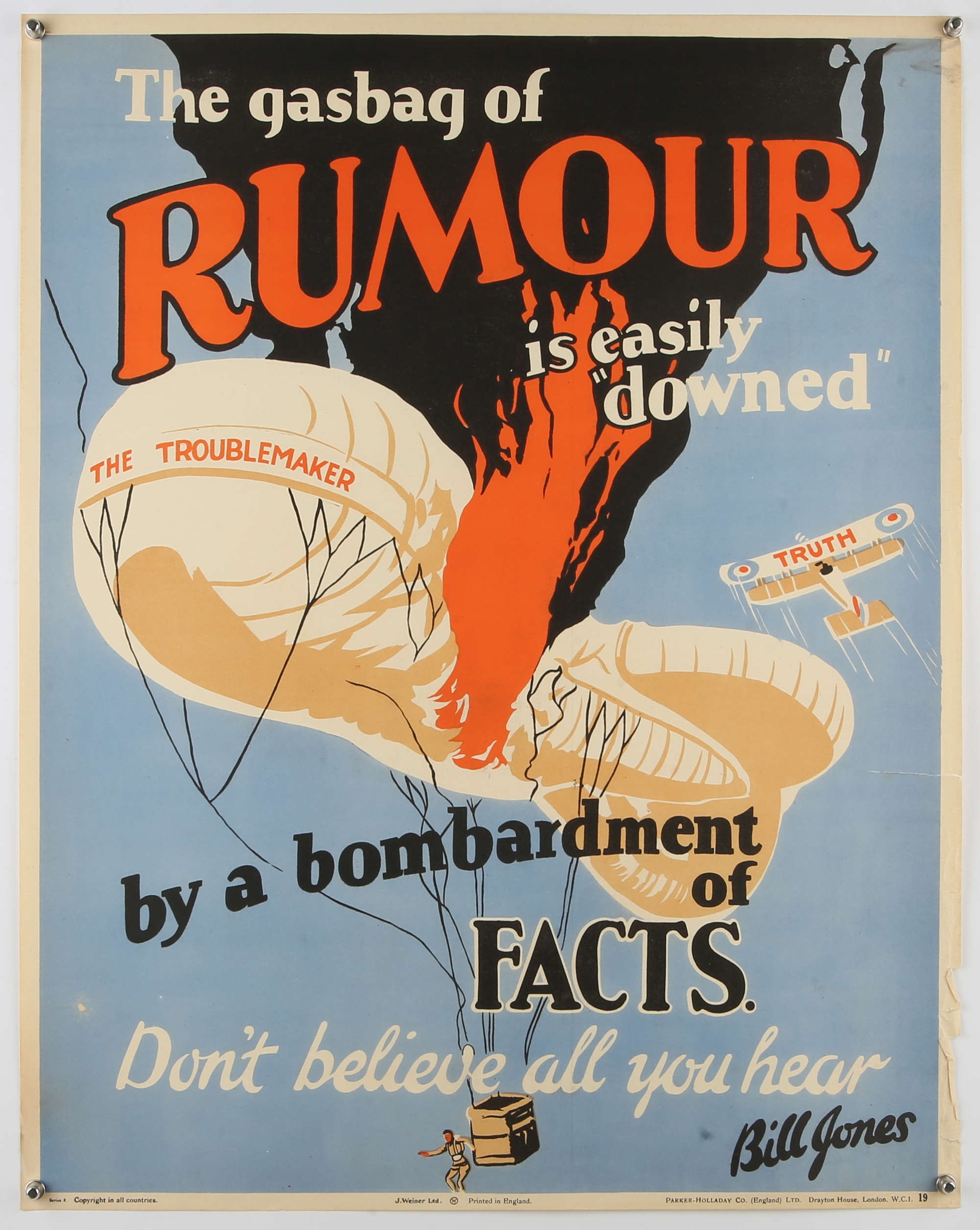 Bill Jones | The gasbag of Rumour is easily downed | MutualArt